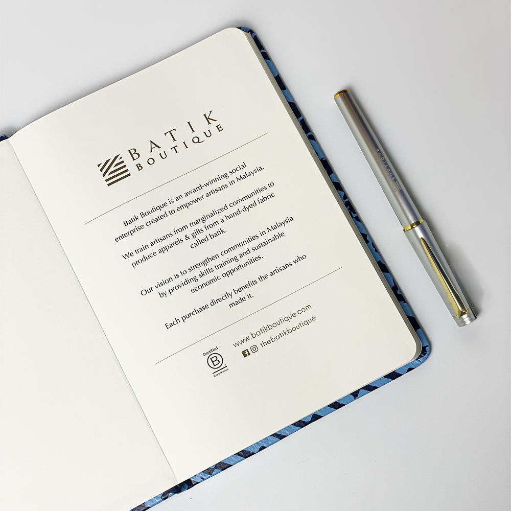 Batik-Inspired Notebook & Pen - Midnight Arabesque – Batik Boutique
